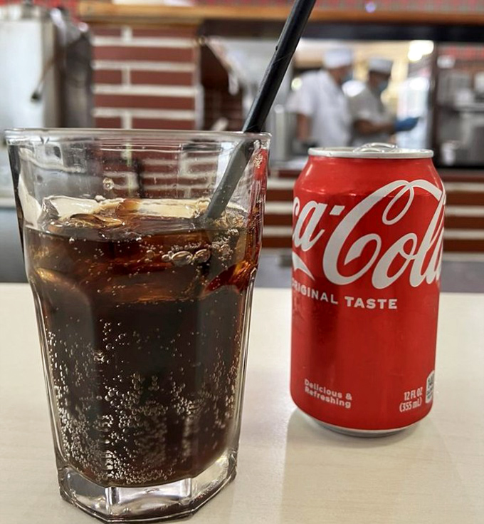 Even the beverages at The Apple Pan maintain the classic Americana vibe &ndash; a Coke served in a proper glass with ice that somehow makes it taste better than any fancy artisanal soda.