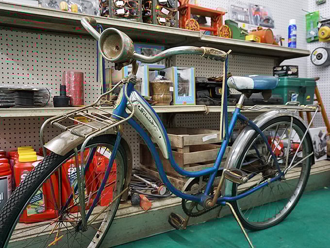 This vintage bicycle has probably seen more adventures than most people, and it's still ready for more.