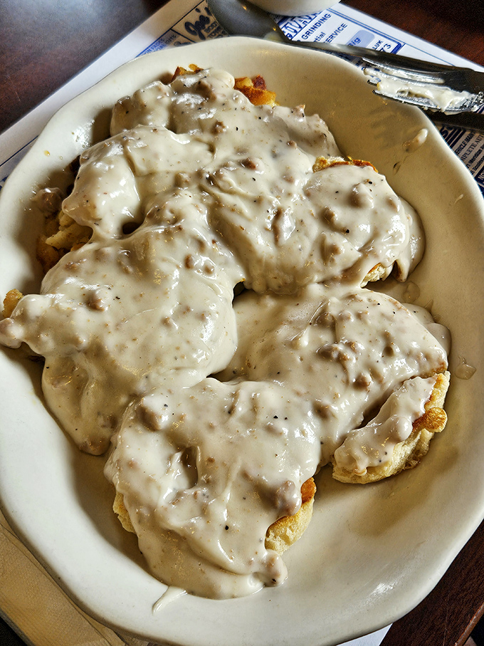 Biscuits and gravy &ndash; the comfort food equivalent of a warm hug from your favorite aunt who doesn't care about your diet plans.
