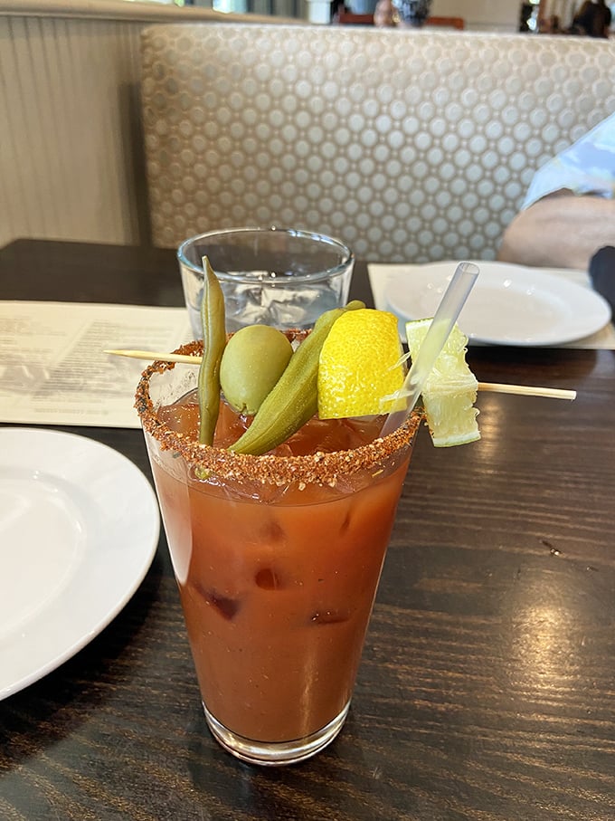 This isn't just a Bloody Mary&mdash;it's a garden in a glass with enough garnishes to count as a small appetizer.