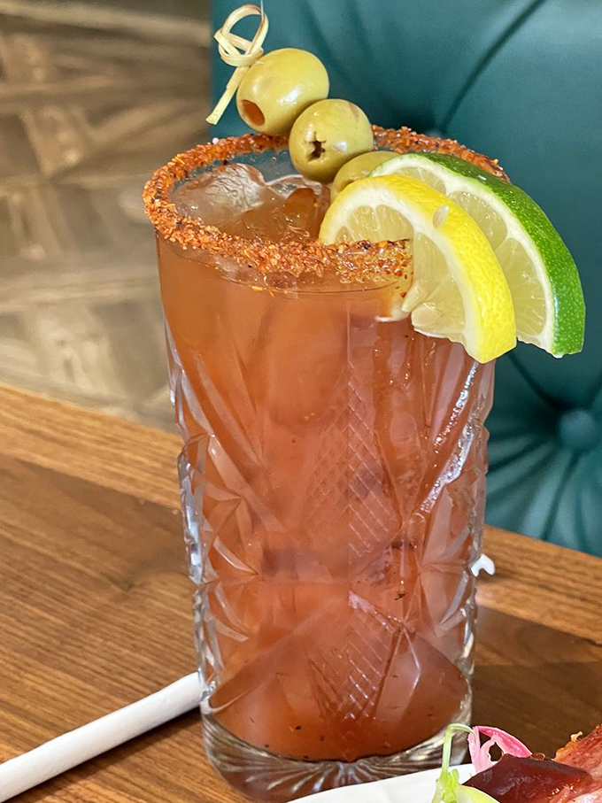 This isn't your average Bloody Mary&mdash;it's a spicy, tangy meal in a glass with enough garnish to count as a salad course.