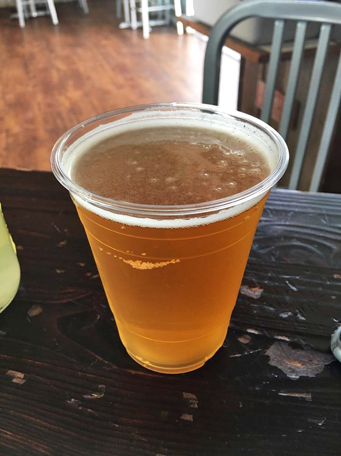 Nothing complements seafood quite like a crisp, cold beer. This golden pour looks ready to cut through richness and refresh the palate between bites of briny goodness.