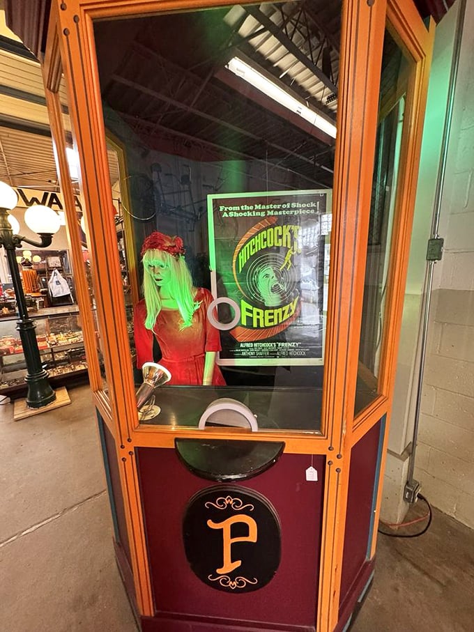 That fortune-telling booth holds more mysteries than your Facebook algorithm. Step right up and let the vintage carnival vibes transport you to simpler times.