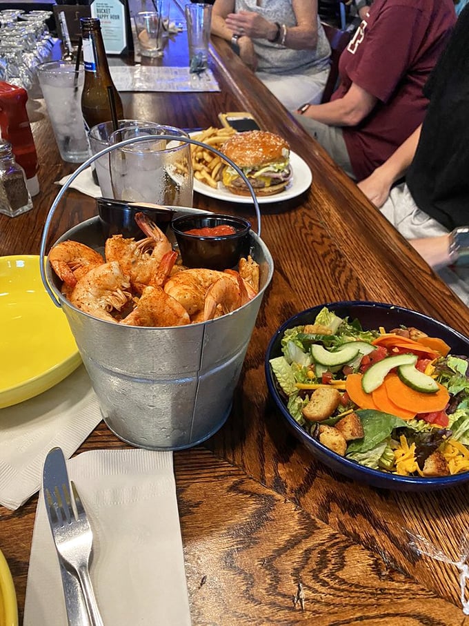A literal bucket of perfectly seasoned shrimp&mdash;because sometimes subtlety is overrated and abundance is exactly what the soul requires.
