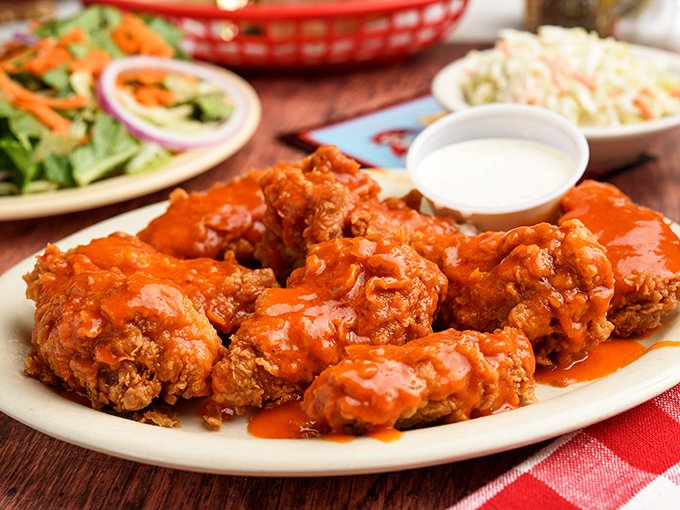 Buffalo wings that don't mess around &ndash; saucy, spicy, and unapologetically messy, exactly as the chicken wing gods intended.