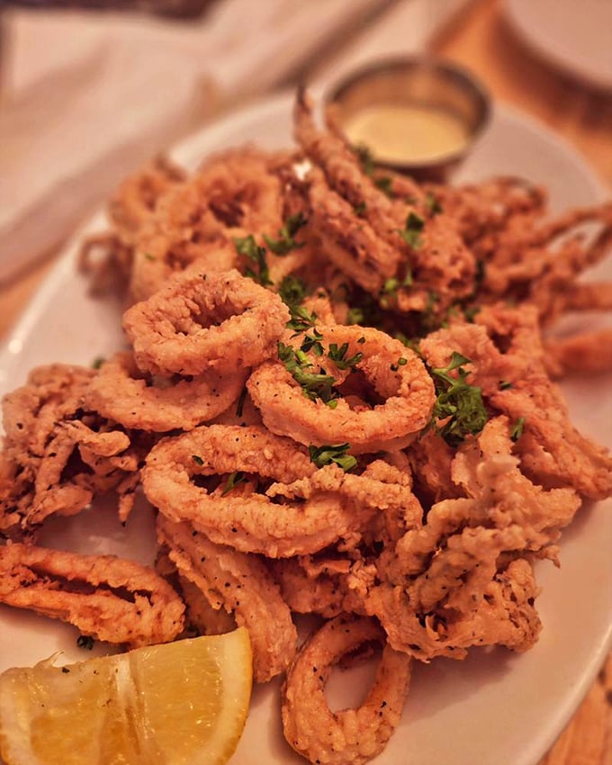 Calamari so perfectly fried it should give Ted Talks on achieving crispy greatness. One bite and you'll ghost all other appetizers.