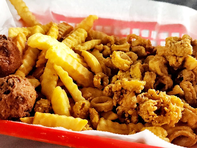 Fried calamari and fries &ndash; the dynamic duo of seafood starters. Crispy on the outside, tender within, and utterly impossible to stop eating.