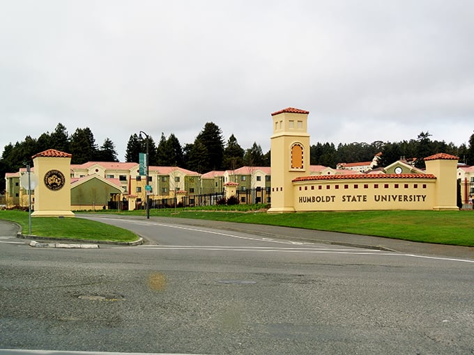 Humboldt State's Spanish-inspired architecture creates a scholarly oasis. Campus tours should come with a warning: "May cause spontaneous enrollment."
