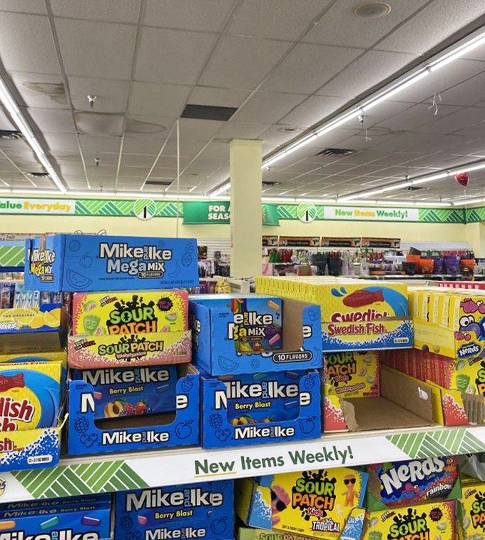 Candy paradise where Mike & Ikes neighbor Sour Patch Kids in a sweet neighborhood that would make Willy Wonka consider downsizing.