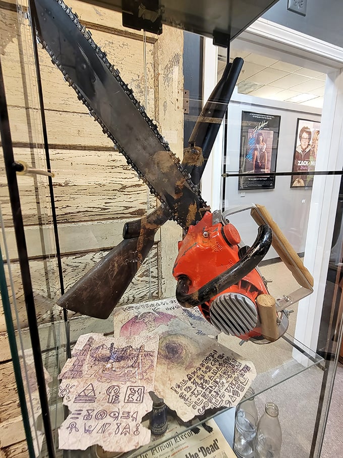 That's not your average gardening equipment&mdash;this display features screen-used weapons that dispatched the undead with cinematic flair.