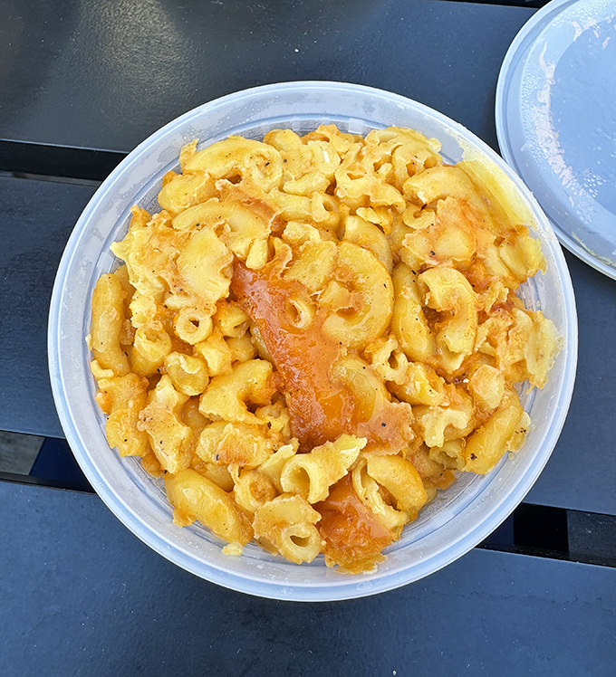 Mac & cheese so gloriously golden and creamy it deserves its own ZIP code in the comfort food district of your heart.