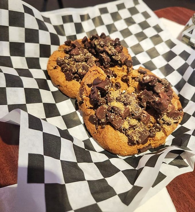 Chocolate chip cookies that look like they jumped straight out of a childhood dream. Crisp edges, gooey centers, and chocolate chunks for days.