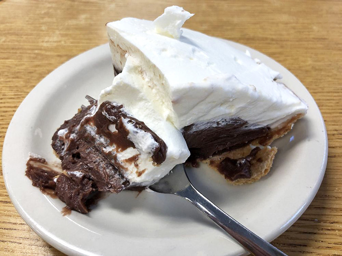 Chocolate pie that makes you close your eyes when you take a bite. That towering meringue isn't just showing off&mdash;it's delivering on its promises.