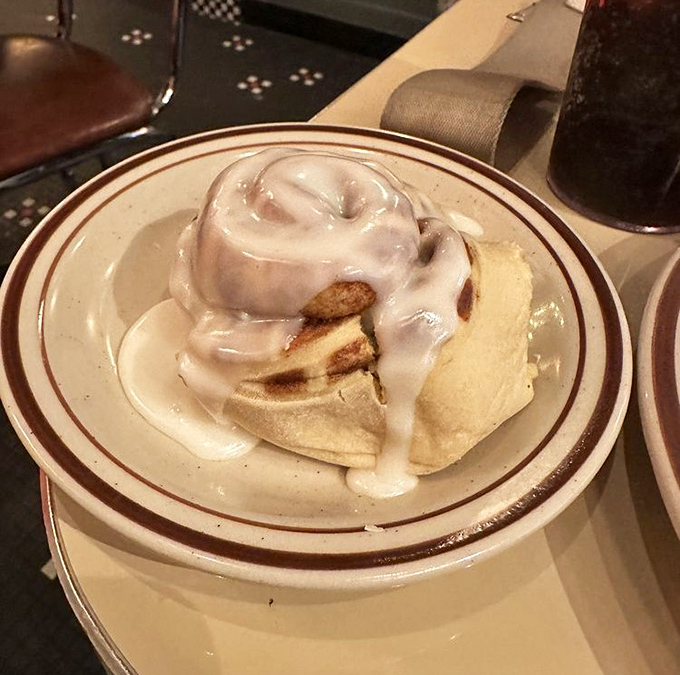 This isn't just a cinnamon roll&mdash;it's what other cinnamon rolls dream of becoming when they grow up. Frosting game: championship level.