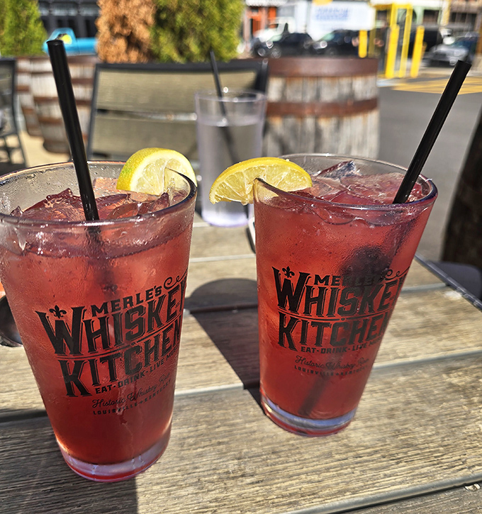 Ruby-red cocktails that taste like Kentucky summer in a glass. The kind of drinks that make you want to sit a spell and watch the world go by.