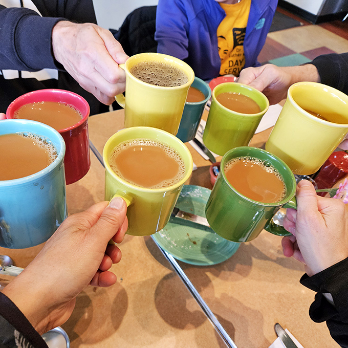 Coffee served in mugs as colorful as the conversations they inspire &ndash; the unofficial fuel of Seattle's morning revolution.