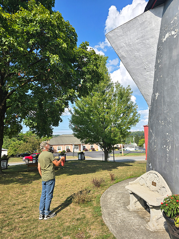 The spout that launched a thousand double-takes&mdash;architectural whimsy that's been pouring joy into Bedford's landscape for generations.