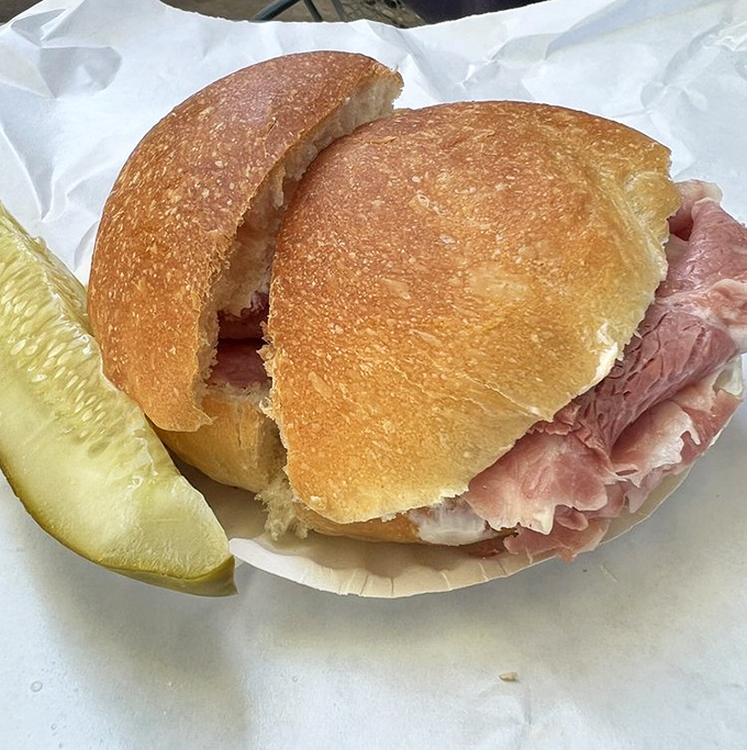 Simple perfection on a paper plate. This sandwich doesn't need fancy presentation when the star ingredient has this much personality.