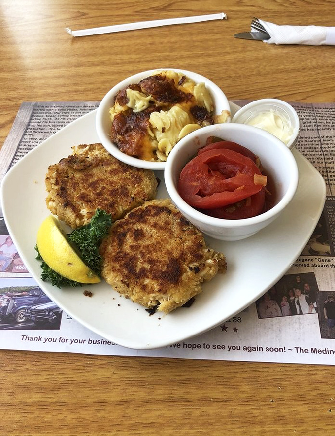 Crab cakes that are actually filled with&mdash;wait for it&mdash;crab! These golden discs of deliciousness make a compelling case for moving to Delaware.