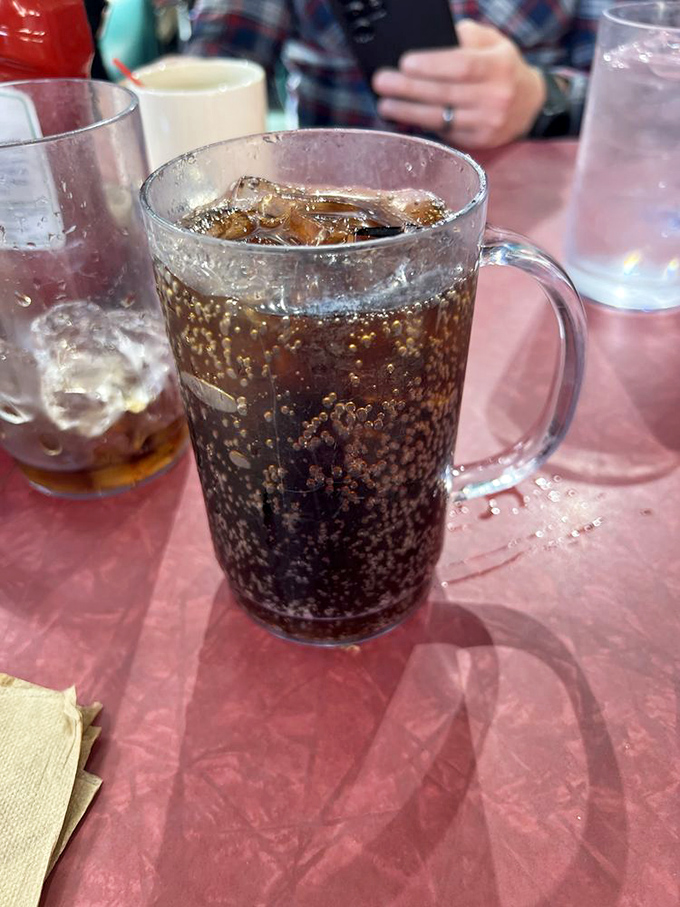 Even the beverages at Pamela's get the royal treatment, served in those classic diner mugs that somehow make everything taste better.
