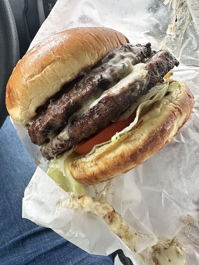 This double cheeseburger isn't trying to be Instagram famous. It's too busy being exactly what a burger should be. 