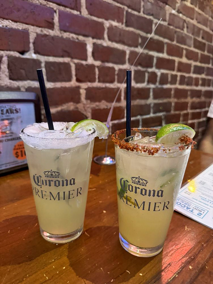 These margaritas aren't just drinks; they're vacation in a glass, complete with salt-rimmed shores and lime wedge sunshine.