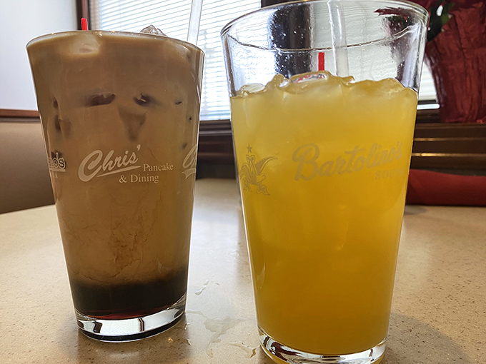Iced coffee and fresh orange juice—the dynamic duo of breakfast beverages. One wakes you up, the other reminds you why mornings can actually be wonderful.