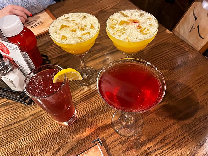 Cocktail hour done right&mdash;vibrant concoctions that promise good times ahead. That crimson beauty is calling my name louder than my cardiologist.