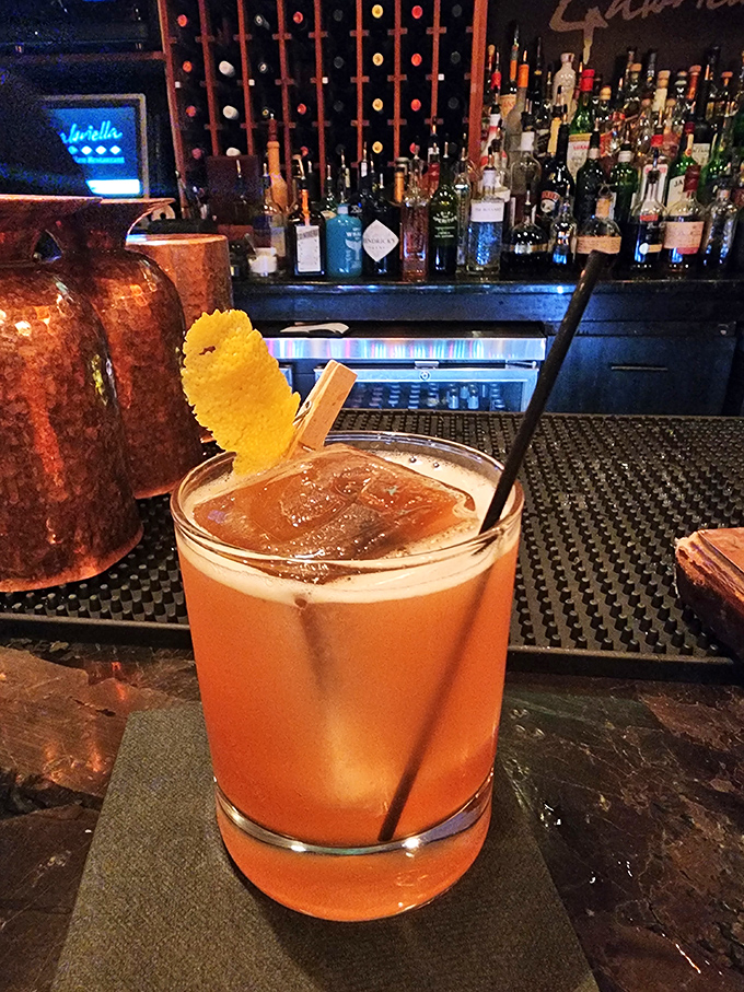At Gabriella's bar, even the cocktails dress up with fancy orange peels, like they're heading to the Italian beverage equivalent of the Met Gala.
