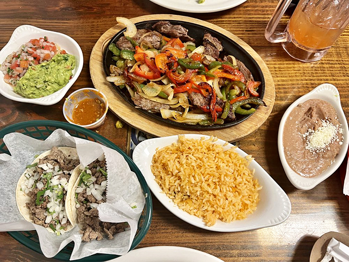 When you can't decide what to order, the universe provides this spread&mdash;a fiesta on a table where every bite tells a different story.