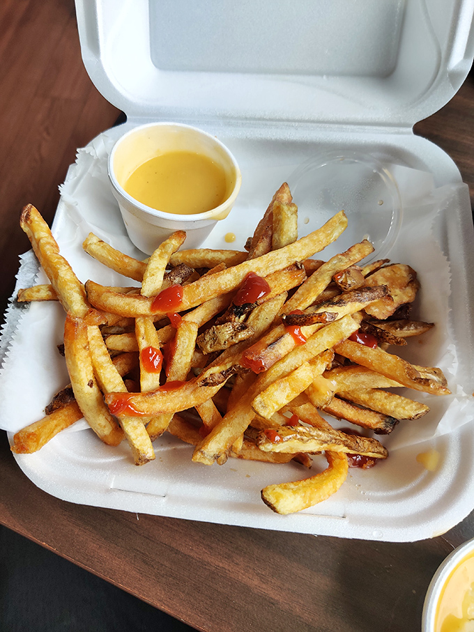 Hand-cut fries with personality&mdash;crispy edges, fluffy centers, and just enough imperfection to remind you that real humans made your food.