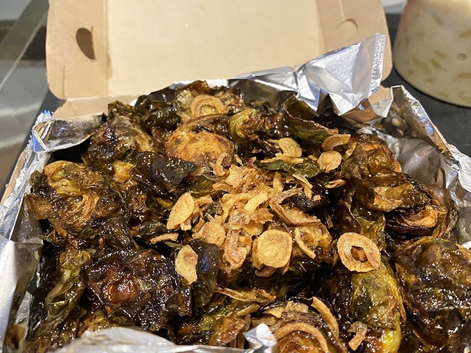 Crispy Brussels sprouts with caramelized edges&mdash;the vegetable that makes you forget you're eating something healthy.
