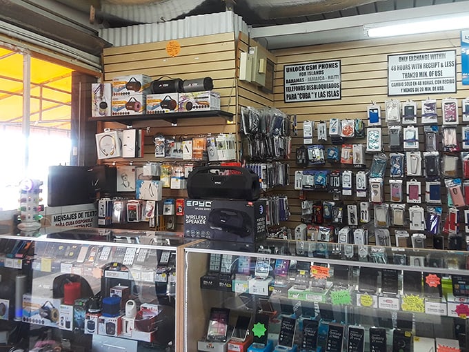 Technology's bazaar&mdash;where smartphone cases and gadgets create a mosaic of modern necessity behind glass counters that have seen a thousand haggling sessions.