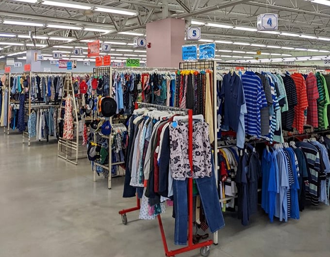 Military uniforms neighbor cocktail dresses in this democratic fashion republic. The thrill of discovery keeps shoppers scanning every rack.