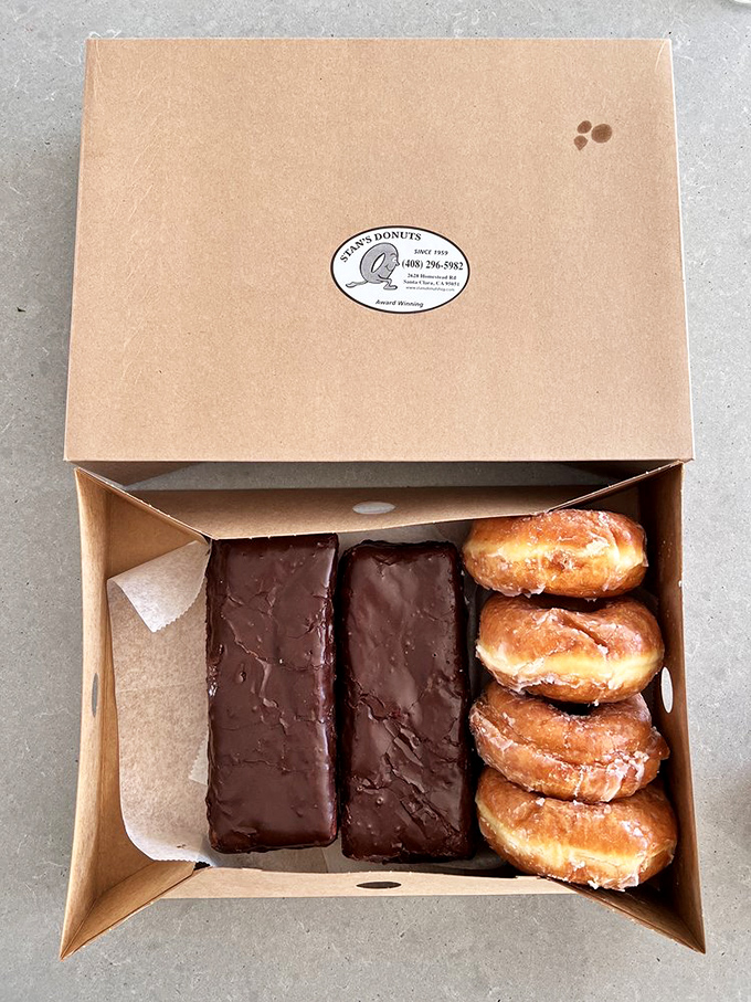 The holy trinity of breakfast indulgence: chocolate bars and glazed rings. Name a more iconic duo.