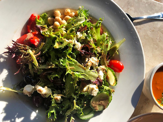 A Greek salad so fresh and vibrant, it practically sings Mediterranean melodies with every colorful, crisp bite