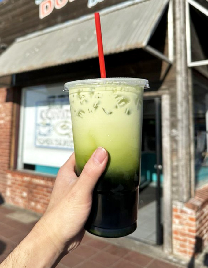 The Thai tea gradient&mdash;dark mystery to vibrant green&mdash;creates California's most photogenic beverage, destined for countless social media feeds.