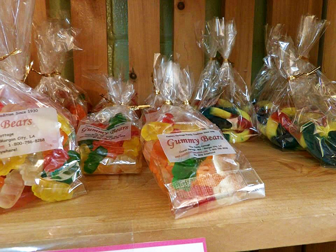 Gummy bears packaged with care, ready to bring that distinctive chew and fruity punch to lucky customers.