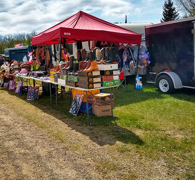 Boot Bonanza Boulevard, where cowboy dreams meet practical footwear. That perfect pair is hiding here somewhere, just waiting for your feet.