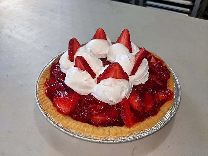 This strawberry pie isn't just a dessert, it's a celebration&mdash;ruby red berries crowned with clouds of whipped cream that would make even Marie Antoinette jealous.