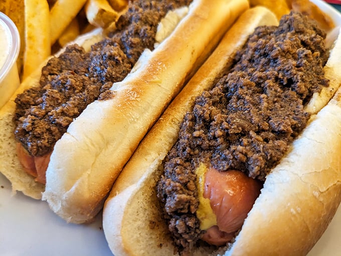 Chili dogs that transport you back to childhood, except now you're old enough to appreciate the craftsmanship.