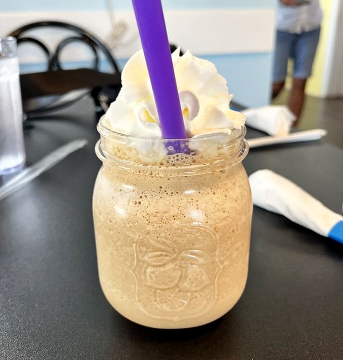 Mason jar magic: Their creamy iced coffee doesn't just wake you up&mdash;it makes you question why you ever settled for ordinary caffeine delivery systems.