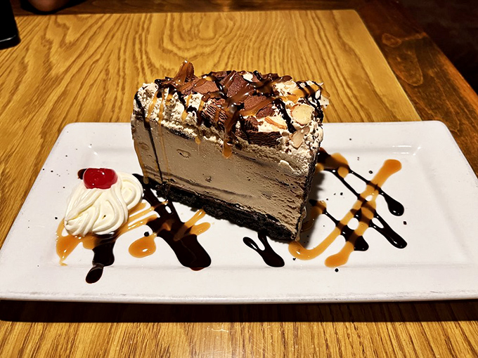 This isn't just dessert, it's architecture &ndash; layers of coffee ice cream and chocolate that would make Frank Lloyd Wright put down his blueprint and pick up a spoon.