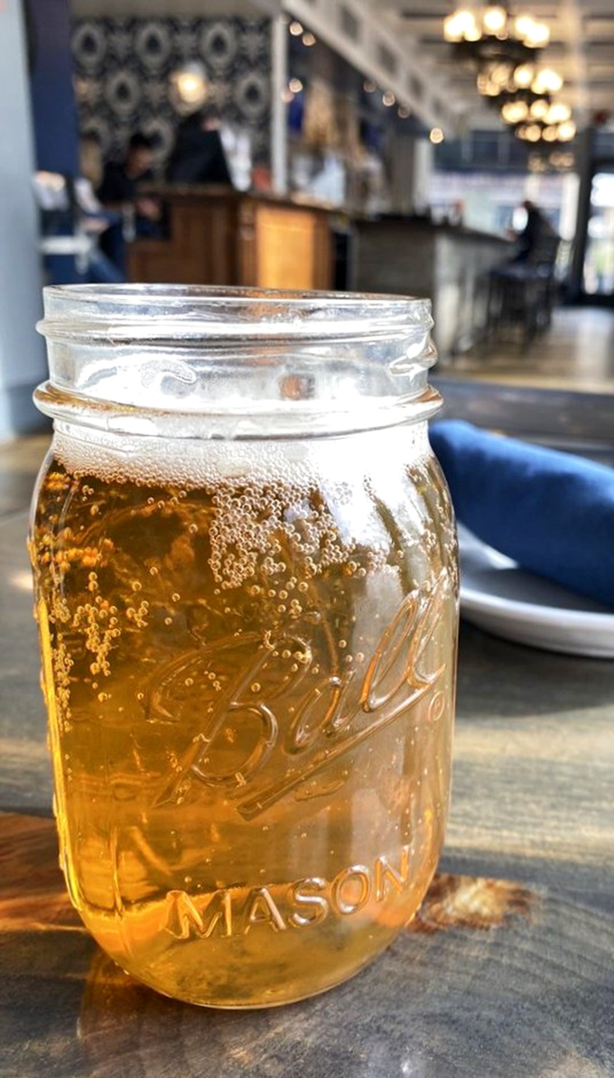Nothing says "relax, you've arrived" like a cold beer in a Mason jar. Simple pleasures are often the most profound.