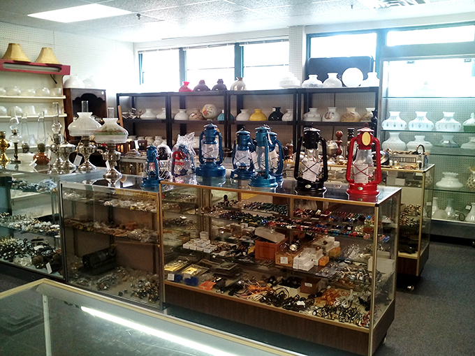 The lighting section: where your grandmother's lampshade and your hipster nephew's ironic vintage find become the same coveted object.