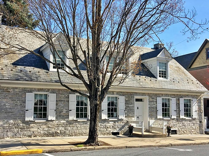 This immaculately preserved stone home offers a glimpse into Lititz's past, when shuttered windows and sturdy walls sheltered generations of townsfolk.
