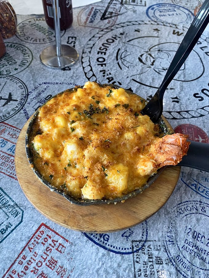 Lobster mac and cheese: where high society meets comfort food in a skillet romance that was meant to be.