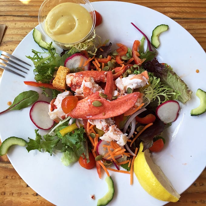 Garden freshness meets ocean treasure in this vibrant salad. It's what mermaids would eat if they were on a health kick but couldn't give up the good stuff.