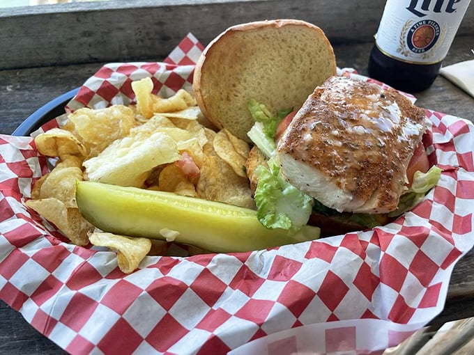 The Mahi sandwich that ruins all other fish sandwiches forever. Flaky, tender fish with a golden crust that shatters just right.