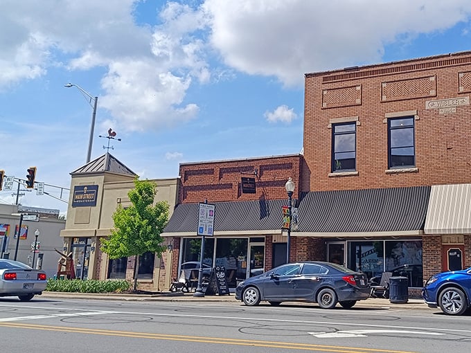 Brick storefronts along Market Street invite exploration, with each doorway potentially leading to your new favorite comfort food.